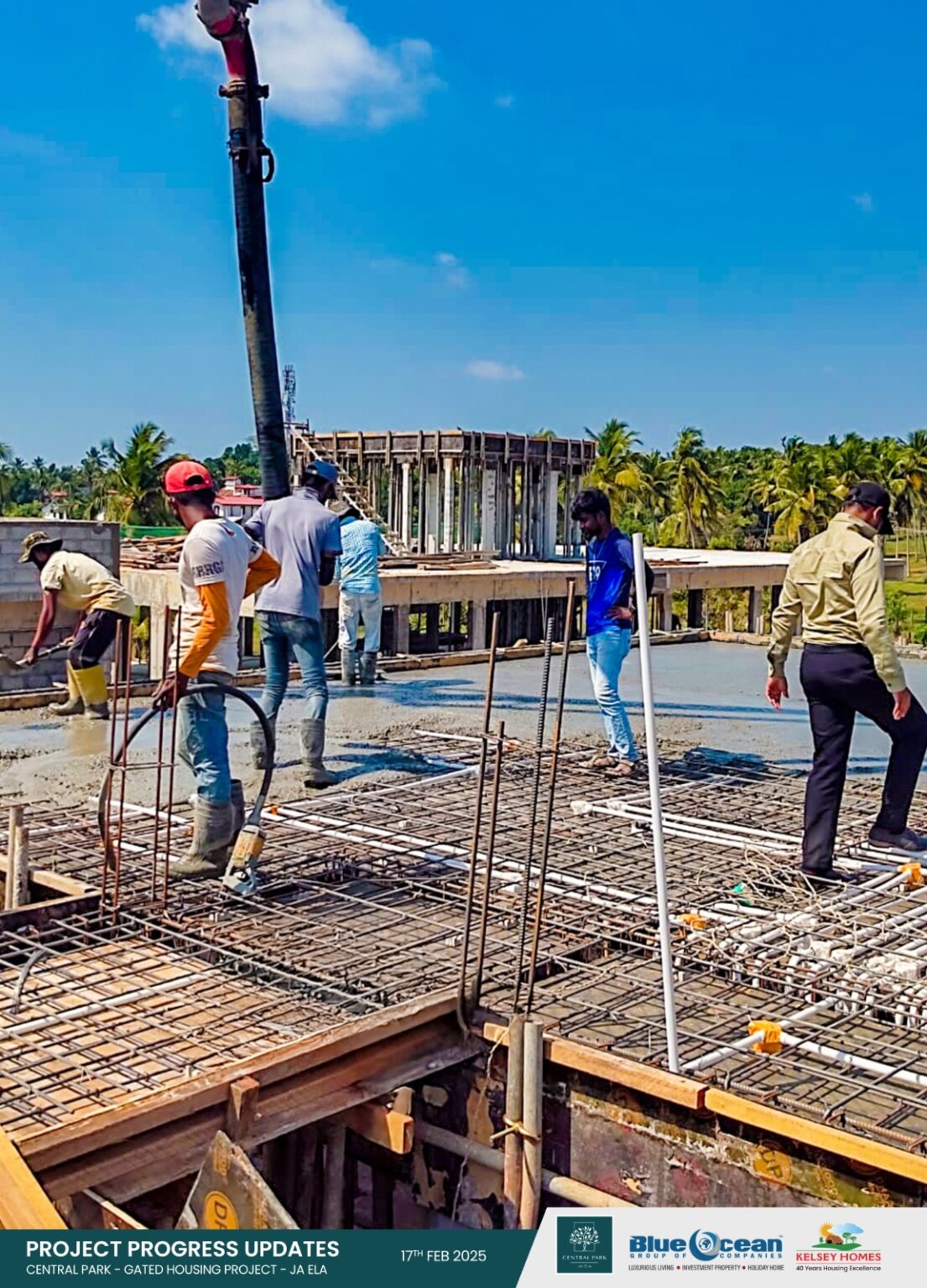 Roof Slab Concreting, Column & Form Work | Central Park, Ja-Ela